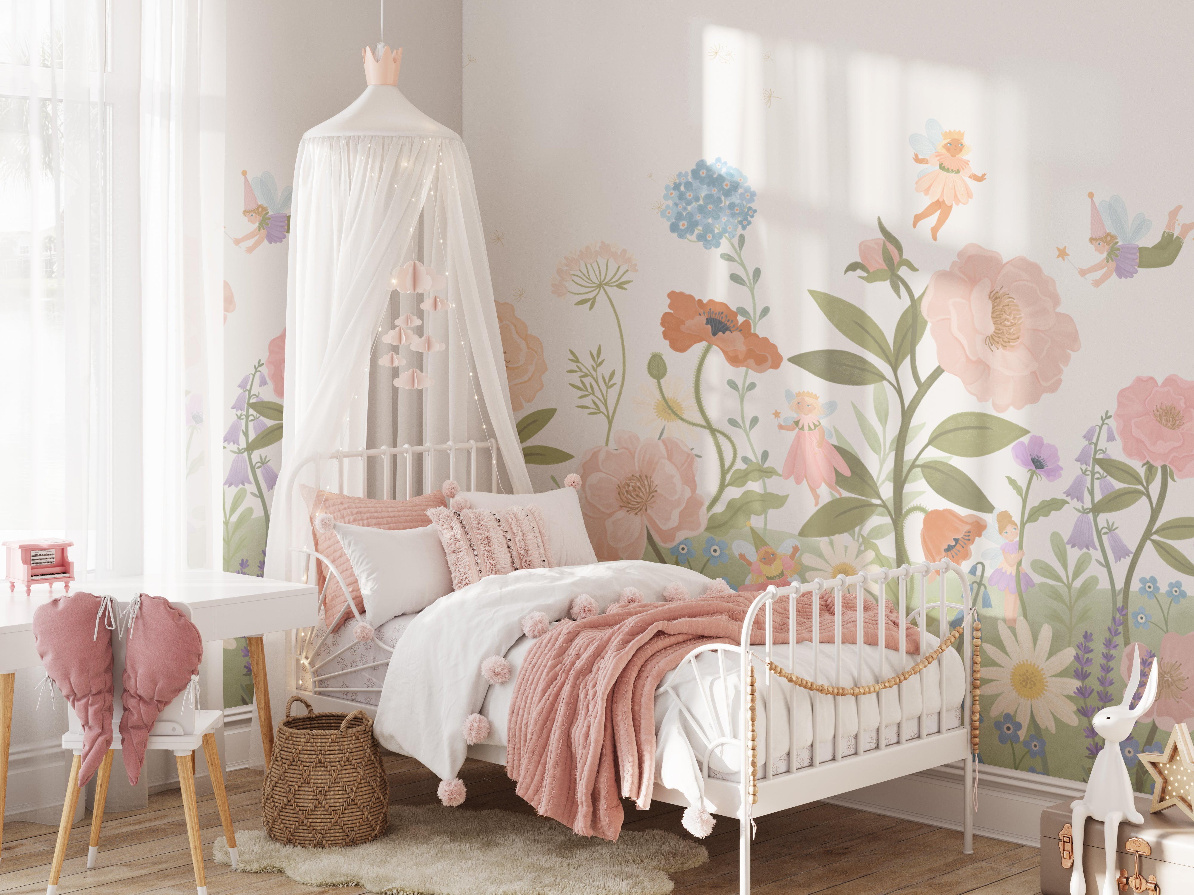 Fairy Garden Wall Mural | Removable Fairy Wallpaper for Childrenâ€™s ...