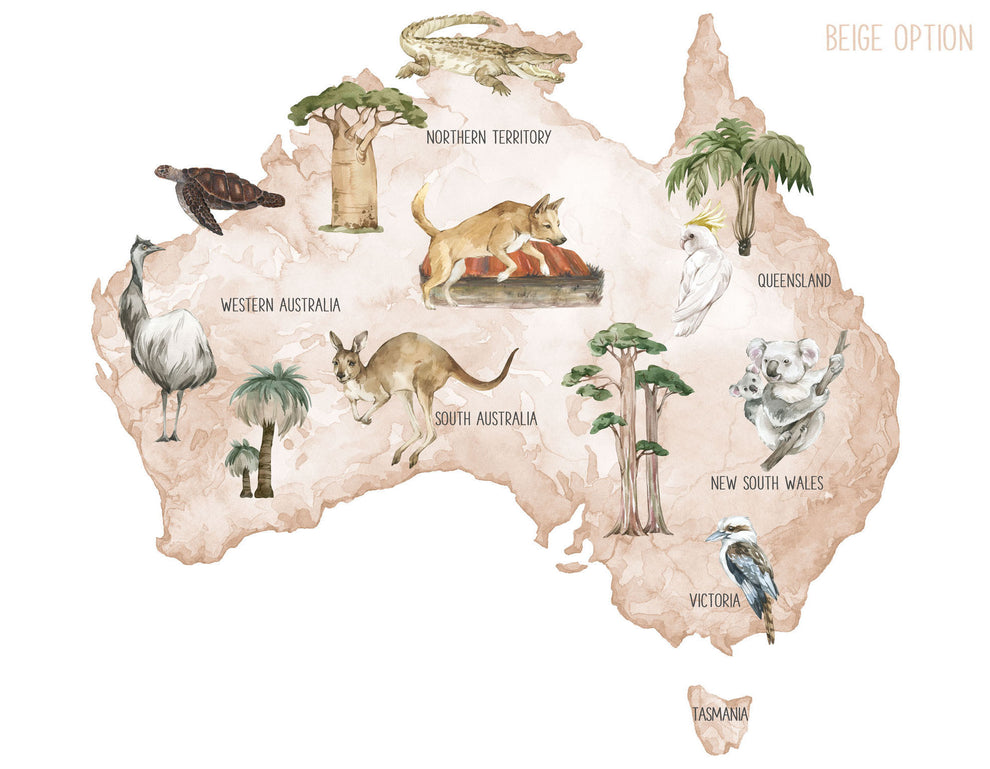Kids Map of Australia Decal - Fable and Fawn – Fable and Fawn